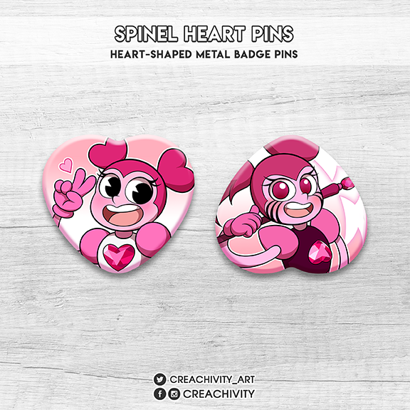 Steven Universe Spinel Heart-Shaped Pins - Cosplay.ph