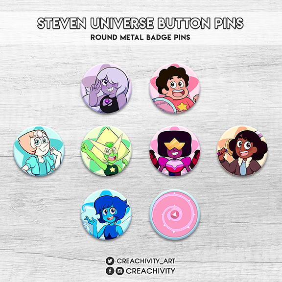 Steven Universe 2.25 Inch Glitter Button Pins - Cosplay.ph