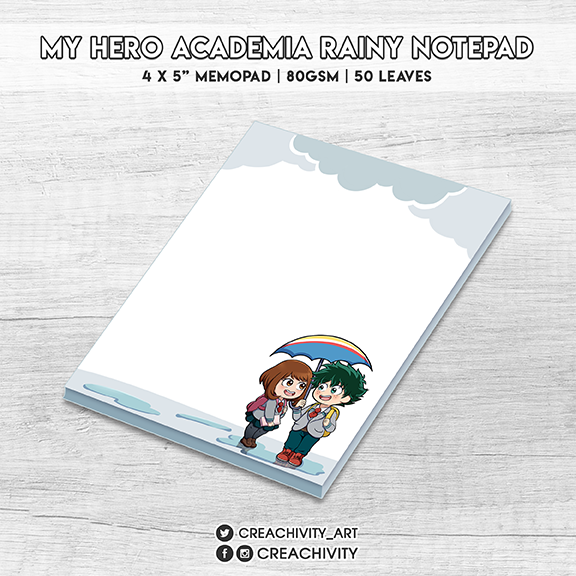 My Hero Academia Rainy Day Deku Ochako Notepad - Cosplay.ph