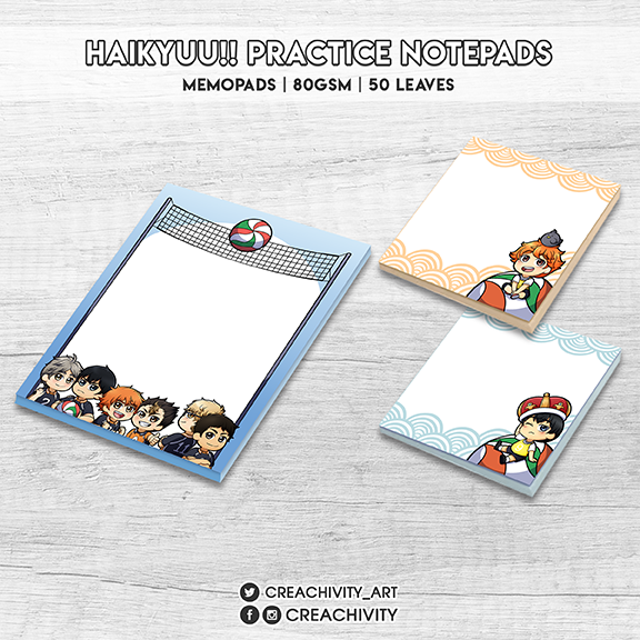Haikyuu Karasuno Practice Game Notepads - Cosplay.ph