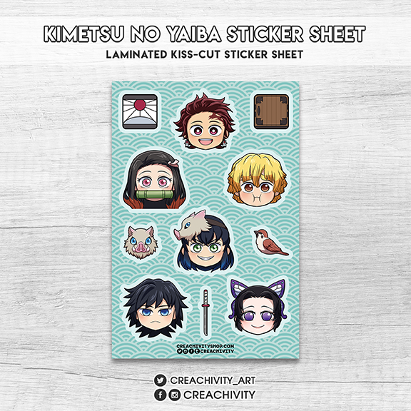 Demon Slayer / Kimetsu no Yaiba Character Sticker Sheet - Cosplay.ph