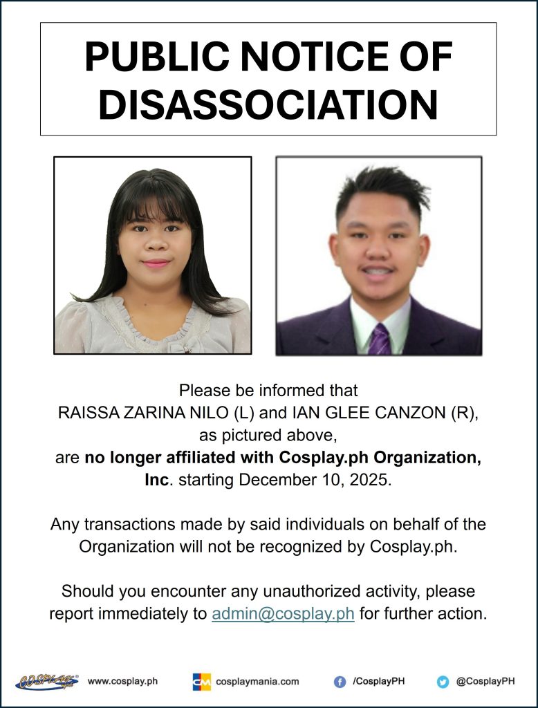 Public Notice - Cosplay.ph